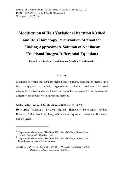 Pdf Modification Of Hes Variational Iteration Method And Hes