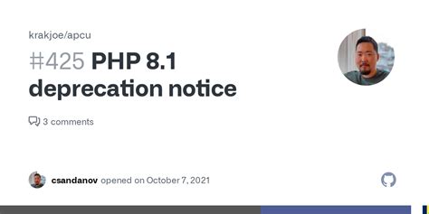 php 8 1 deprecation notice · issue 425 · krakjoe apcu · github