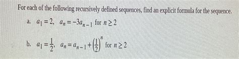 Solved By An Expert For Each Of The Following Recursively Defined