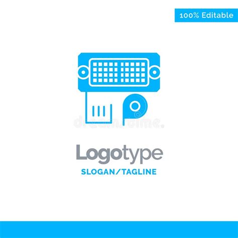 Adapter Connection Data Input Blue Solid Logo Template Place For