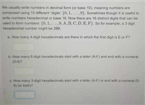 Solved We Usually Write Numbers In Decimal Form Or Base 10 Meaning