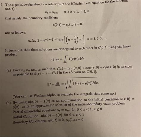 Solved Inction 5 The Eigenvalue Eigenfunction Solutions Of