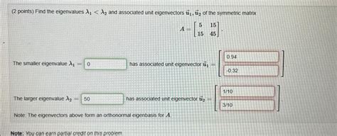 Solved points Find the eigenvalues λ
