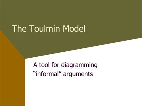 Ppt The Toulmin Model Powerpoint Presentation Free Download Id4415480