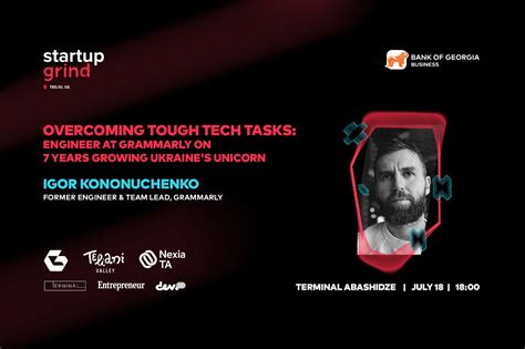 საქართველოს ბანკის მხარდაჭერით Startup Grind Tbilisi ის ღონისძიებაზე Grammarly ის
