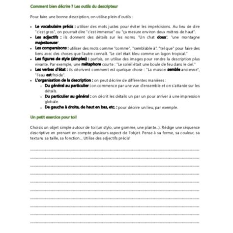 Sec 1 Le Texte Descriptif