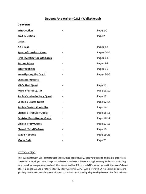 Deviant Anomalies 0 8 5 Walkthrough Pdf