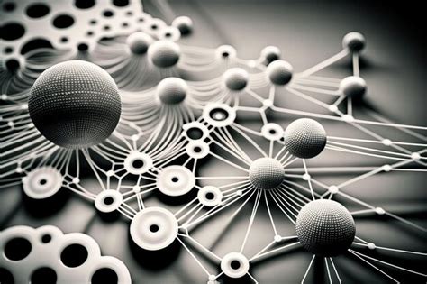 Premium Ai Image Monochromatic Network Of Interconnected Spheres