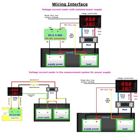 Probots 0 28 Inch Dual Led DC0 100V 50A Voltage And Current Digital Display Panel Mount Ammeter