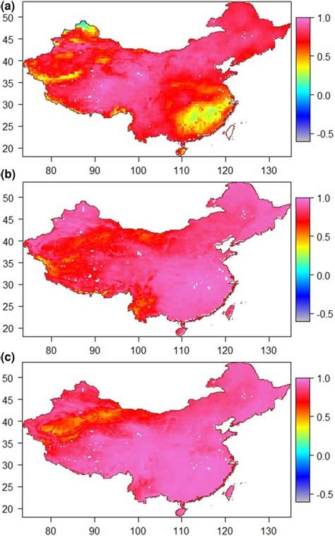 Spatial Pattern Of Correlation Coefficient Between Et And A Download Scientific Diagram