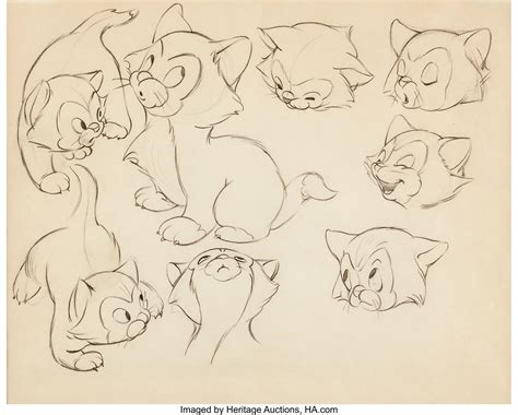 Pinocchio Figaro Practice Model Sheet Original Art Walt Disney C