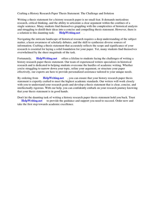 History Research Paper Thesis Statements Pdf Essays Thesis