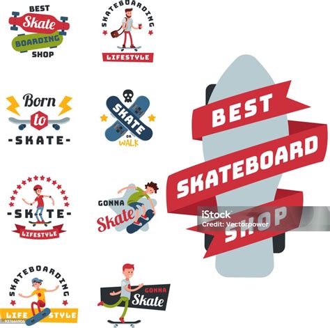 스케이트 보드 타는 사람들이 트릭 실루엣 스포츠 배지 극단적인 행동 활성 스케이트 보드 도시 젊은 점프 사람 벡터 일러스트 레이 션 배지에 대한 스톡 벡터 아트 및 기타