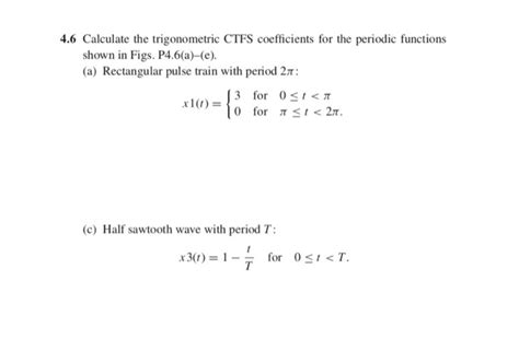 solved 4 6 calculate the trigonometric ctfs coefficients for