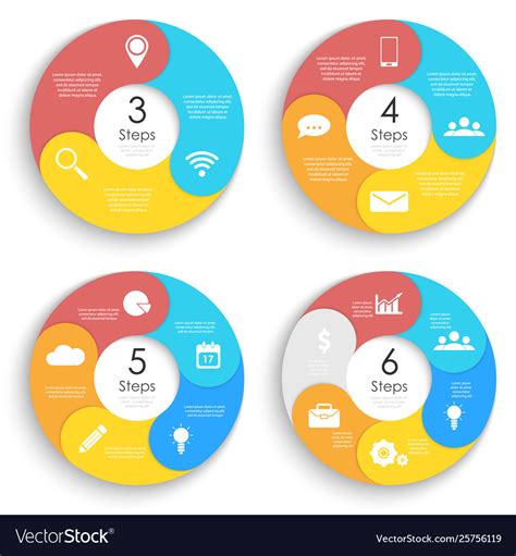 Set Template For Circle Diagram Royalty Free Vector Image