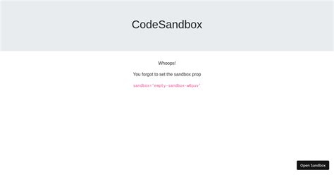 Empty Sandbox Codesandbox