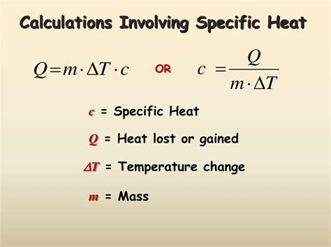 Specific Heat Calculation Formula