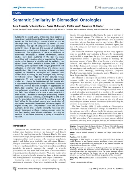 Pdf Semantic Similarity In Biomedical Ontologies