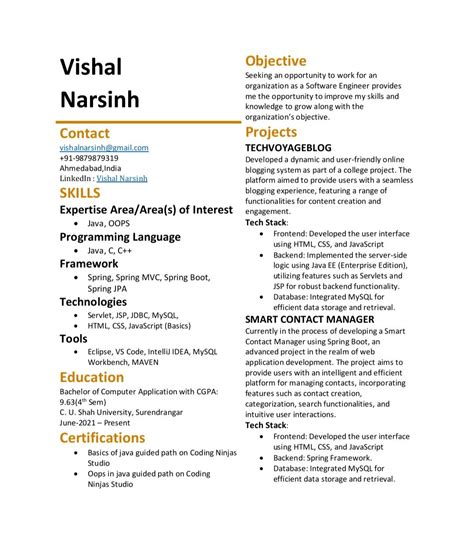 Vishal Narsinh On Linkedin Internshipopportunity Java Springframework Codingskills Sql