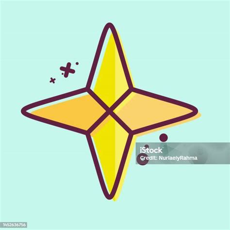 아이콘 4 점 별입니다 별 기호와 관련이 있습니다 Mbe 스타일 심플한 디자인 편집 가능 간단한 그림입니다 간단한 벡터 아이콘 금 금속에 대한 스톡 벡터 아트 및 기타