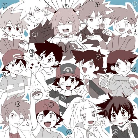 Pikachu Lillie Ash Ketchum Gary Oak And Paul Pokemon And More
