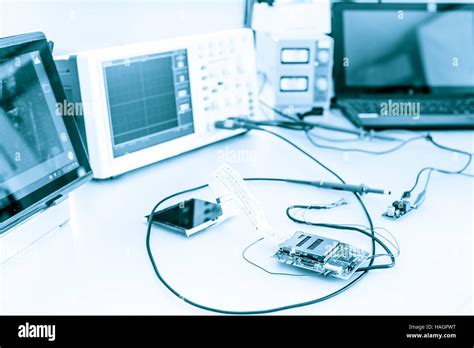 Measuring Devices In The Electronics Lab Stock Photo Alamy