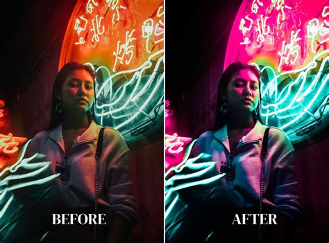 5 Cyberpunk Presets Lightroom Filters Teal And Pink For Bloggers Vloggers Instagram Cosplay