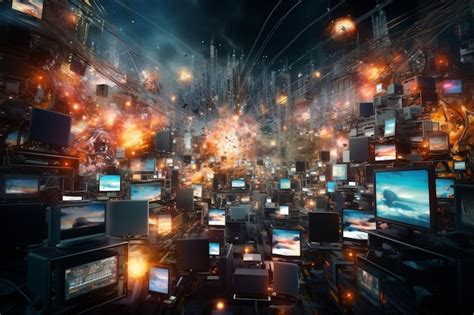 Premium Photo Chaos In A Computer Network With Creativity