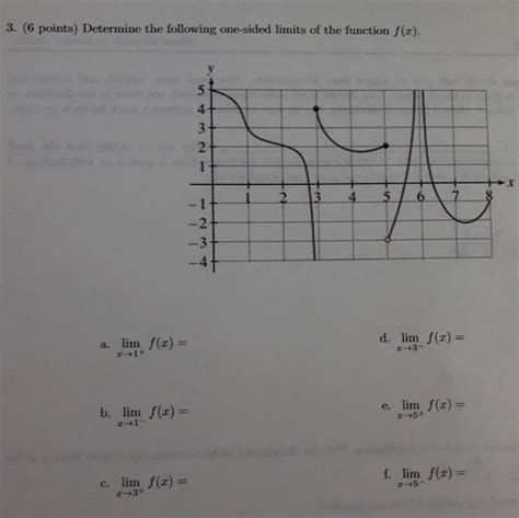 solved 3 6 points determine the following one sided