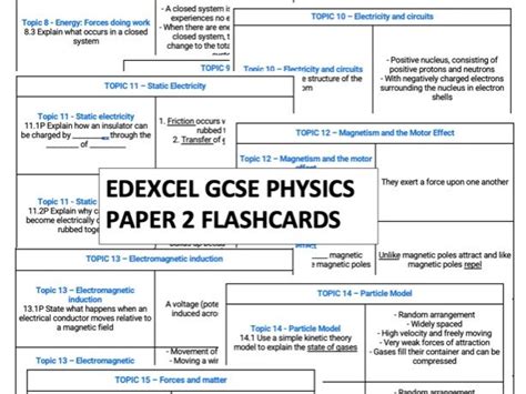 Edexcel Gcse Physics Paper 2 Flashcards Teaching Resources