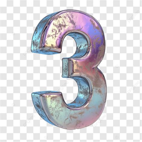 무지개 빛깔의 숫자 3 클립 아트 3d 금속 반짝이 질감 글꼴 무지개 빛깔의 세 번째 홀로그램 숫자 3 클립 아트 Llic 번호 3 텍스처 Png 일러스트 및 이미지