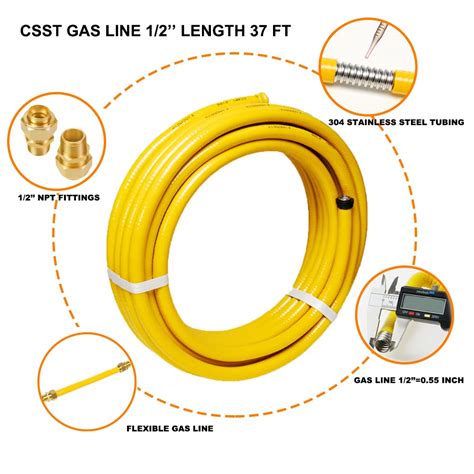 Buy CSST Corrugated Stainless Steel Tubing Ft Flexible Natural Gas Line Pipe Propane
