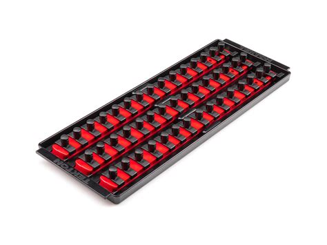 Inch Drive Rail Socket Organizer Set Tool Red TEKTON USA