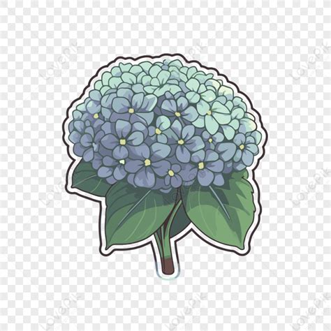 수국 스티커 일러스트 중 하나 벡터만화나무 Png 일러스트 무료 다운로드 Lovepik