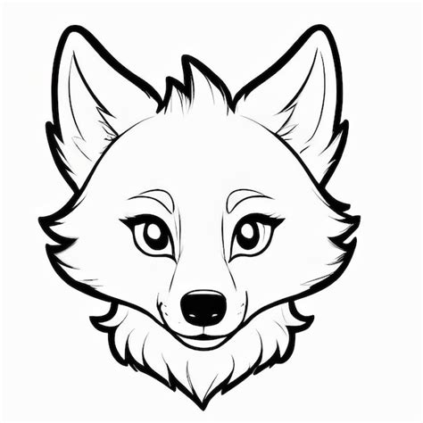 Wolf Outline Black And White Cute Coloring Book Premium Ai Generated