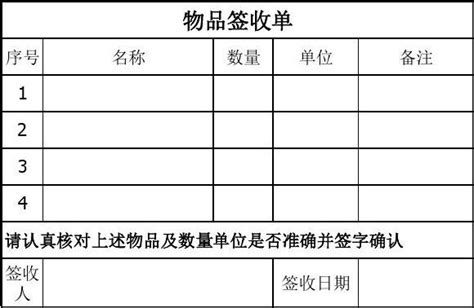 物品签收确认单word文档在线阅读与下载免费文档