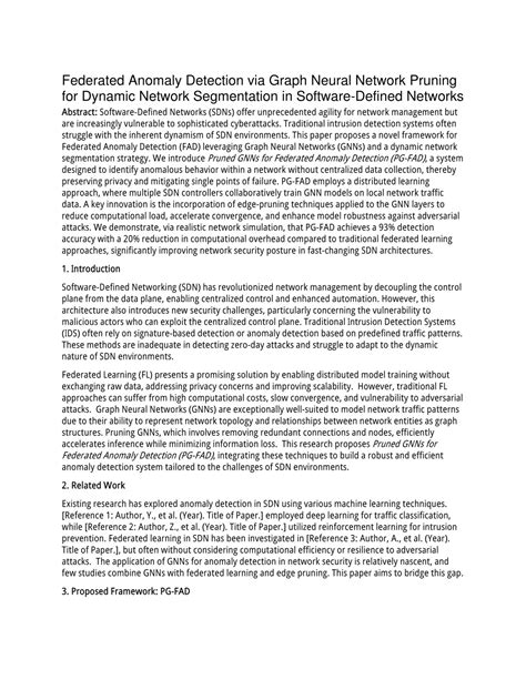 Ppt Federated Anomaly Detection Via Graph Neural Network Pruning For Dynamic Network