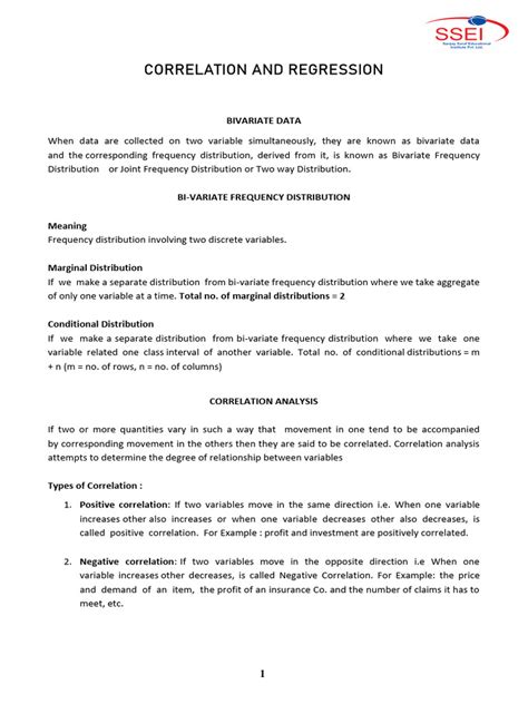 Correlation And Regression Pdf Variance Covariance