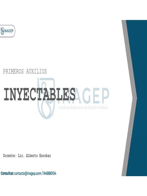 Inyectables Pdf Inyección Medicina Terapia Intravenosa