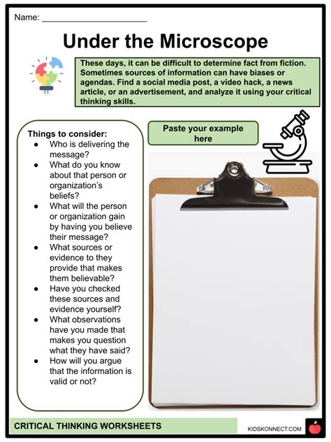 Critical Thinking Worksheets And Facts Process Logic Outcomes