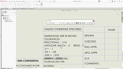 Solidworks Drawing Demo 4 Tolerance Block Youtube