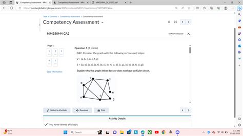 Question 1 Options All Vertices Have Odd Degree Therefore The Graph