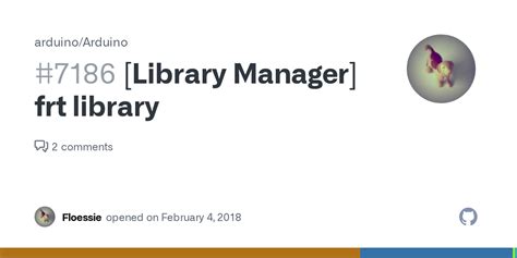 Library Manager Frt Library · Issue 7186 · Arduinoarduino · Github