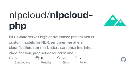 GitHub Nlpcloud Nlpcloud Php NLP Cloud Serves High Performance Pre