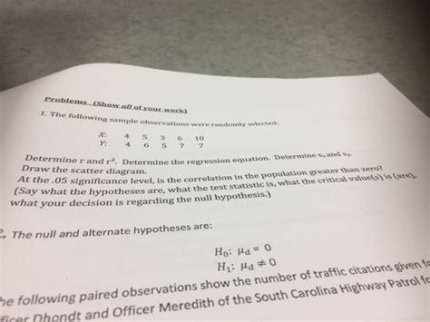 Solved The Following Sample Observations Were Randomly