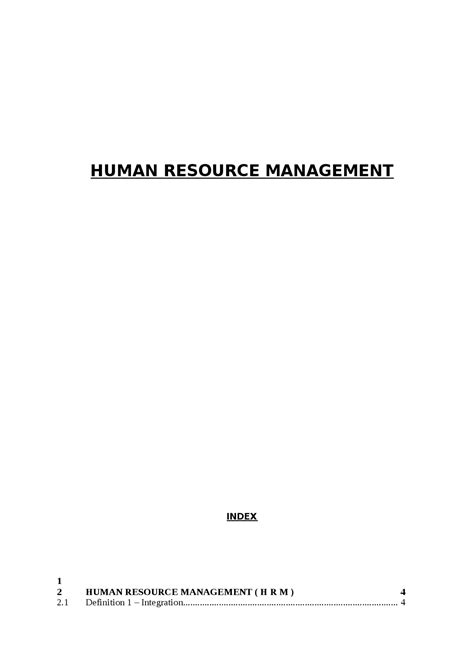 human resource management lecture docsity