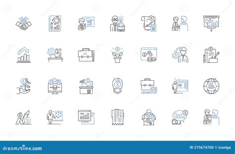 Financial Analysis Line Icons Collection Budgeting Forecasting Cashflow Valuation Liquidity