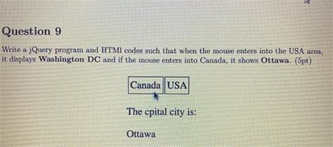 Solved And न Question 9 Write A Jquery Program And Html Codes