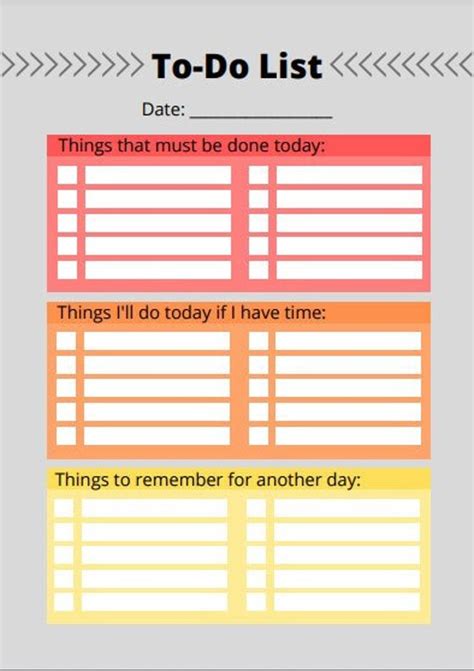 Prioritized To Do List Instant Download Printable Task Etsy
