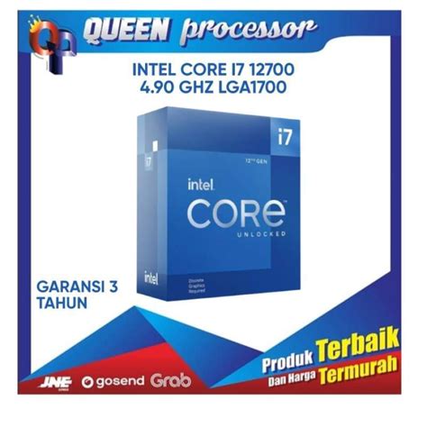 Promo Cessor Intel Core I7 12700 Box 490 Ghz Box Socket 1700 3 Tahun